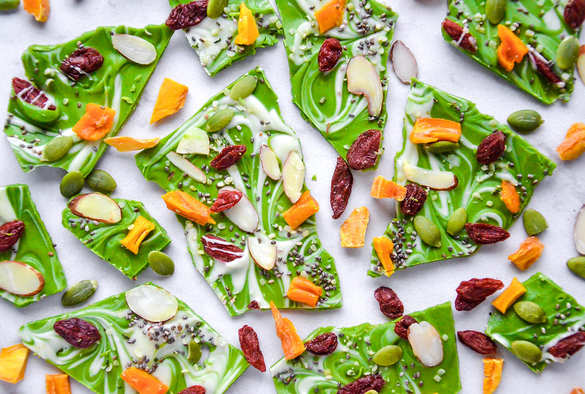 Matcha White Chocolate Bark Recipe | Soar Organics
